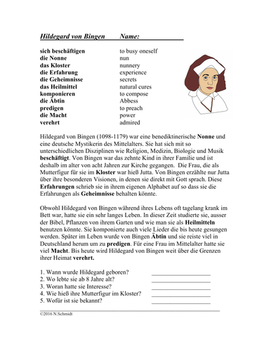 Hildegard von Bingen: German Biography of a Famous German Nun / Lesung ...