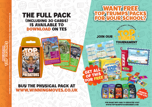 Predators Official Top Trumps - Sample Deck | Teaching Resources