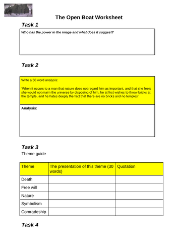 The Open Boat by Stephen Crane | Teaching Resources