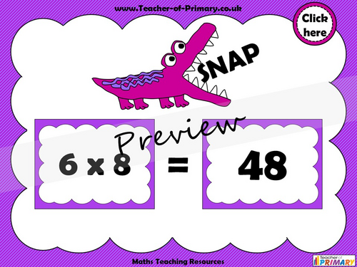 Eight Times Table Snap | Teaching Resources