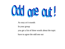 GCSE chemistry/science Odd one out simple starter/plenary for each ...