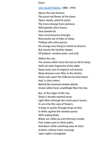 Poetry (Other Cultures) SOW | Teaching Resources