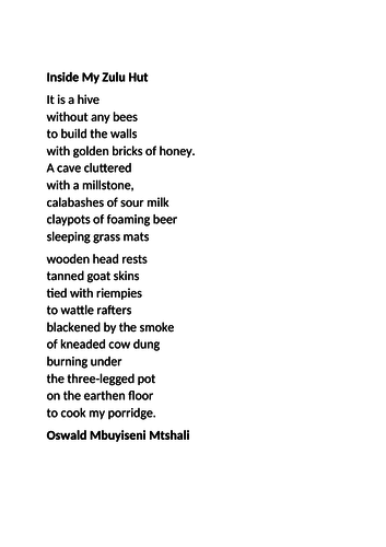 Poetry (Other Cultures) SOW | Teaching Resources