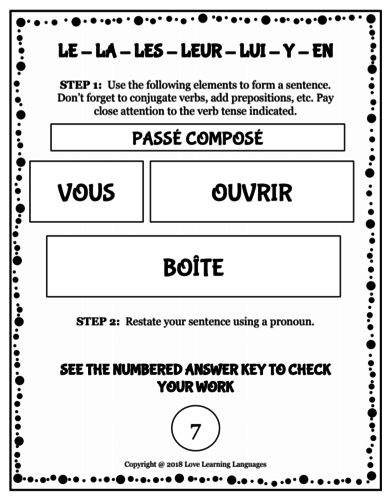 French Pronouns: Direct, Indirect, Y, En - 150 Practice Cards in 3 ...
