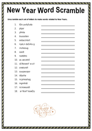 Free New Year Word Scramble Print and Go Activity with Answers ...