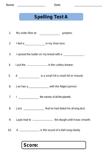 gn and kn digraphs: SATS Style Spelling Tests | Teaching Resources
