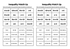 Inequality match up | Teaching Resources