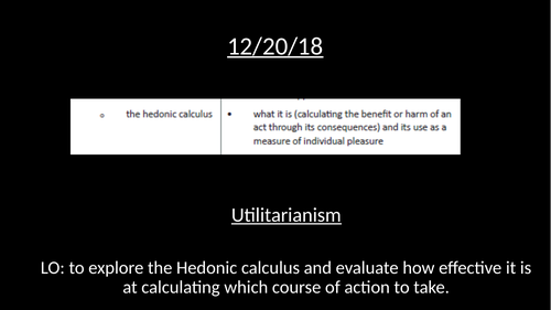 Utilitarianism Teaching Resources