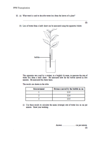 IGCSE Edexcel Biology (9-1) Topic 8: Plant transport | Teaching Resources IGCSE Edexcel Biology (9-1) Topic 8: Plant transport | Teaching Resources