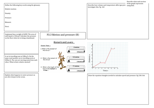 Revision Mat: Activate 2 - Motion and pressure | Teaching Resources