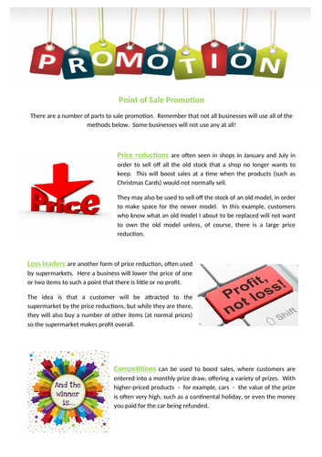 OCR GCSE 9-1 Business 2017 Spec - Unit 2: Marketing - Lesson 19: Point ...