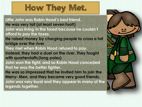 ROBIN HOOD LEGEND-UKS2- LESSON 1 - Character and setting. | Teaching ...