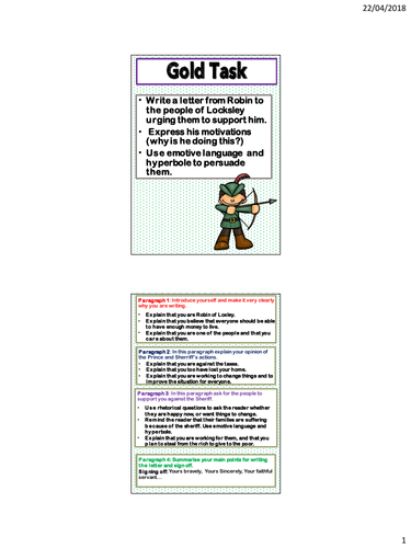 ROBIN HOOD LEGEND-UKS2- LESSON 2 - Understanding of Plot | Teaching ...
