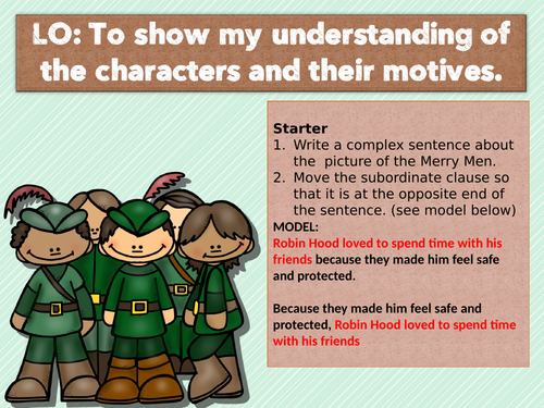 ROBIN HOOD LEGEND-UKS2- LESSON 2 - Understanding of Plot | Teaching ...