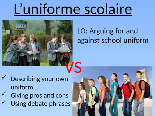 l'uniforme scolaire | Teaching Resources