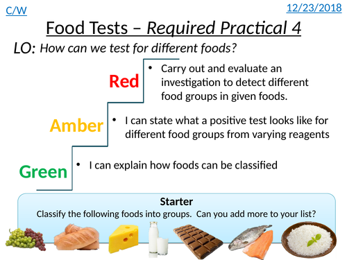 Food Tests (AQA 9-1 Required Practical 4) | Teaching Resources Food Tests (AQA 9-1 Required Practical 4) | Teaching Resources
