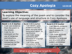 (Eduqas) Cozy Apologia - Complete poem walk-through lesson and sample ...