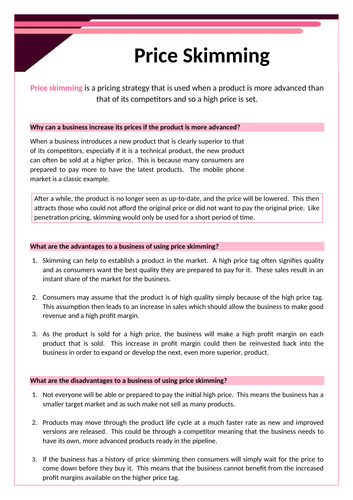 OCR GCSE 9-1 Business 2017 Spec - Unit 2: Marketing - Lesson 17-18 ...
