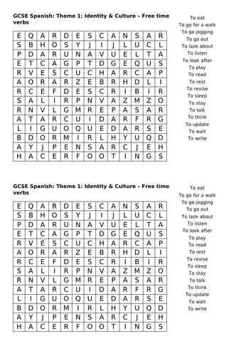 GCSE Spanish word searches Modules 1-4 | Teaching Resources