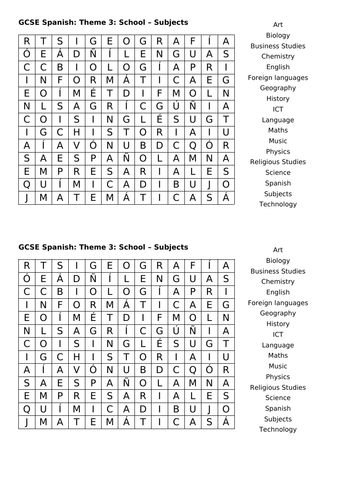 GCSE Spanish word searches Modules 1-4 | Teaching Resources