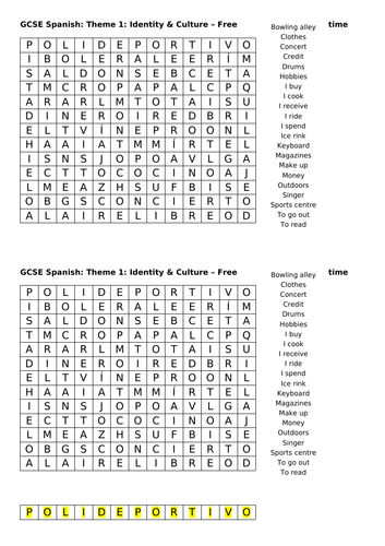 GCSE Spanish word searches Modules 1-4 | Teaching Resources