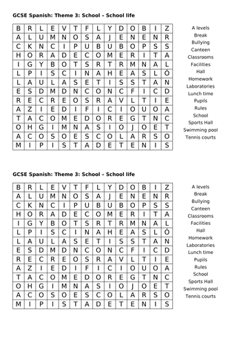 GCSE Spanish word searches Modules 1-4 | Teaching Resources