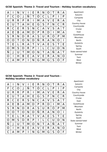 GCSE Spanish word searches Modules 1-4 | Teaching Resources