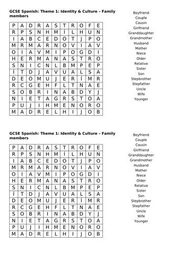 GCSE Spanish word searches Modules 1-4 | Teaching Resources