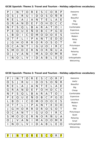 GCSE Spanish word searches Modules 1-4 | Teaching Resources
