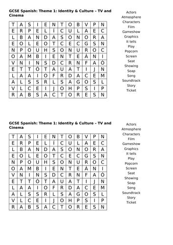 GCSE Spanish word searches Modules 1-4 | Teaching Resources