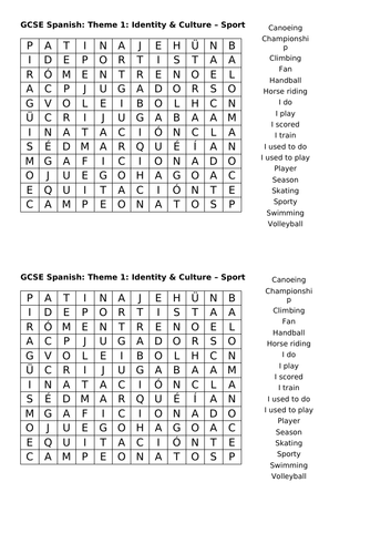 GCSE Spanish word searches Modules 1-4 | Teaching Resources