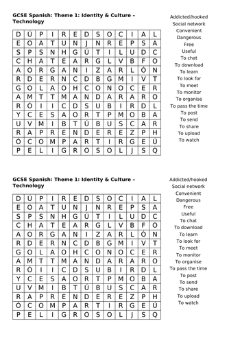 GCSE Spanish word searches Modules 1-4 | Teaching Resources