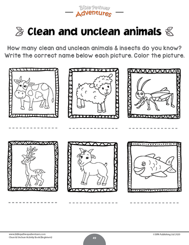 Clean and Unclean Coloring Activity Book | Teaching Resources