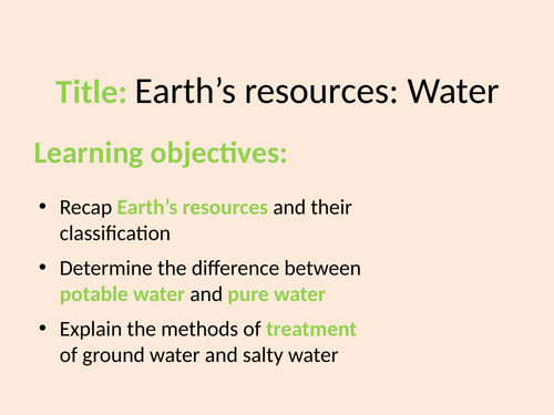Water safe to drink | Teaching Resources
