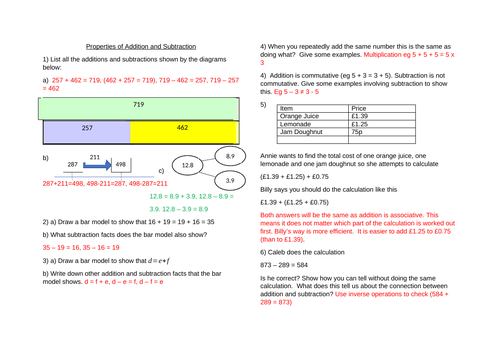 Year 7 Mastery - Properties of Addition and Subtraction | Teaching ...