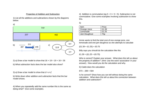 Year 7 Mastery - Properties of Addition and Subtraction | Teaching ...