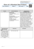 Diary of a Wombat Lesson Plan Year 1 English for 1 week (non-fiction ...