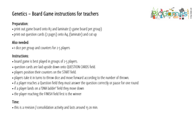 Genetics - Board Game (KS3/4) by anjacschmidt | Teaching Resources