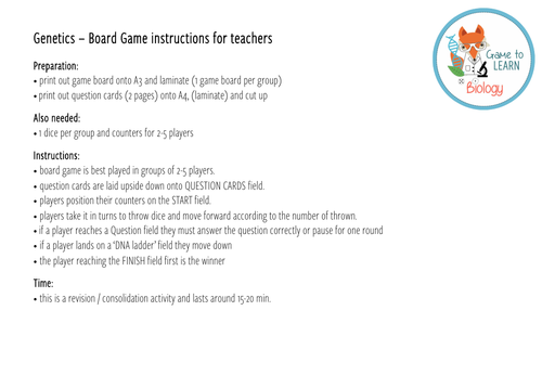 Genetics - Board Game (KS3/4) | Teaching Resources