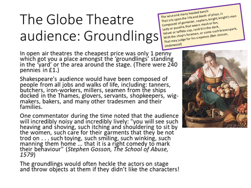 Shakespeare - The Globe Theatre Context | Teaching Resources