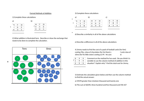 Year 7 Mastery - Formal Methods of Addition | Teaching Resources