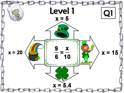 Solving Proportions Game: Escape Room St. Patrick's Day Math Activity ...