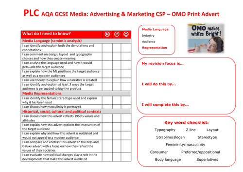 AQA GCSE Media Adv & Marketing PLCs | Teaching Resources