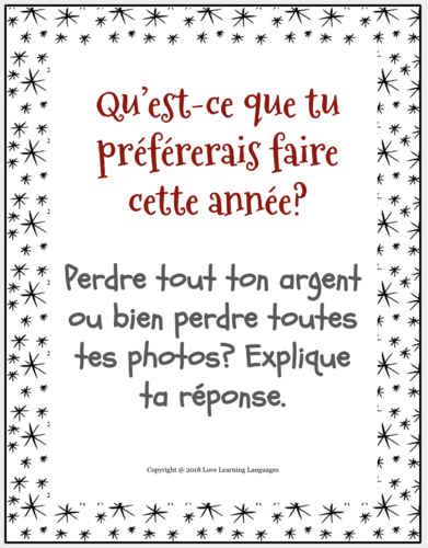 French New Year Vocabulary - Nouvel An - I'd rather cards | Teaching ...