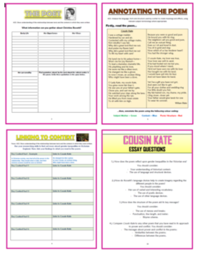 Cousin Kate Comprehension Activities Booklet! | Teaching Resources