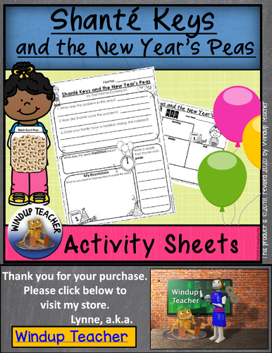 Shante Keys and the New Year's Peas Activity Sheets | Print and Go ...