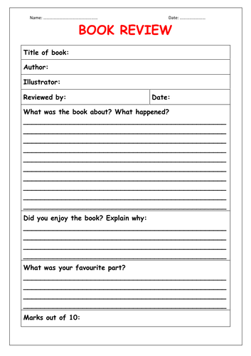 Book Review Activities | Teaching Resources