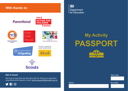My Activity Passport | Teaching Resources