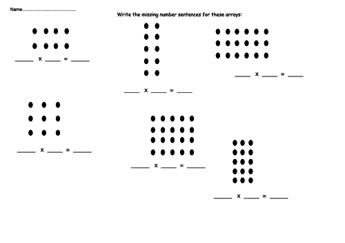 Years 1/2 Multiplication Arrays Full Lesson | Teaching Resources