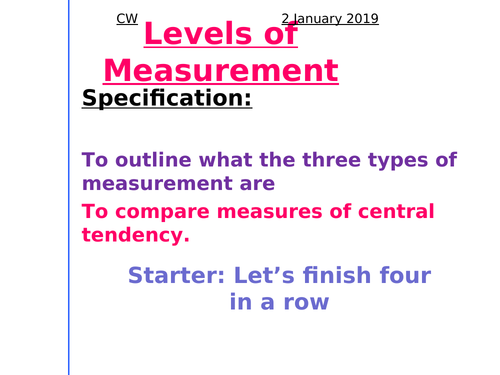 Levels of Measurement | Teaching Resources